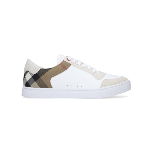 Burberry | Shoes | Burberry Reeth Leather House Check Lowtop Sneakers ...
